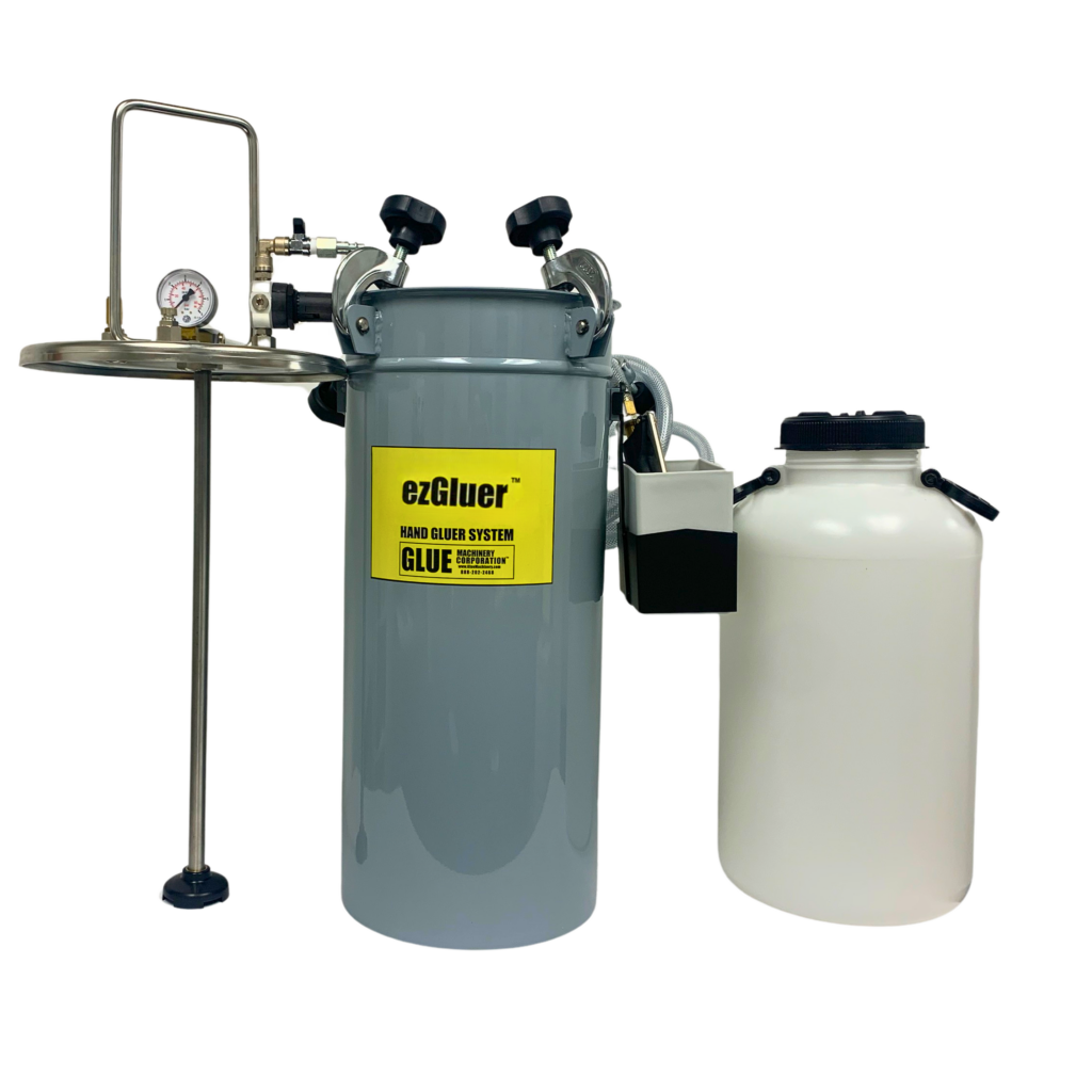 ezGluer™ PVA 1.5, 2.5, and 4.0 Gallon Pressure Pot : Glue Machinery Corp